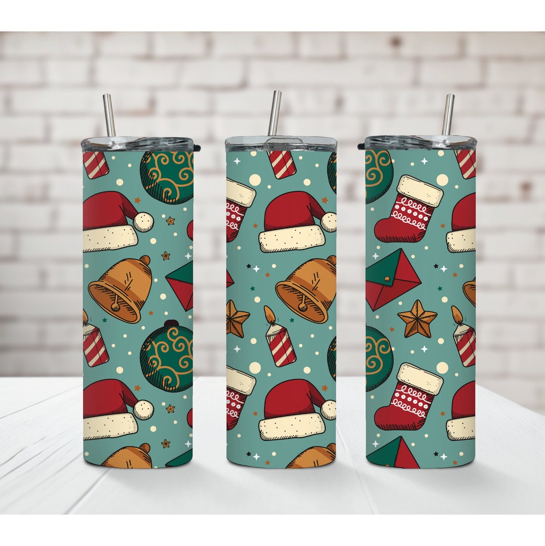 Santa Hat & Stocking 20oz Christmas Tumbler - Etsy