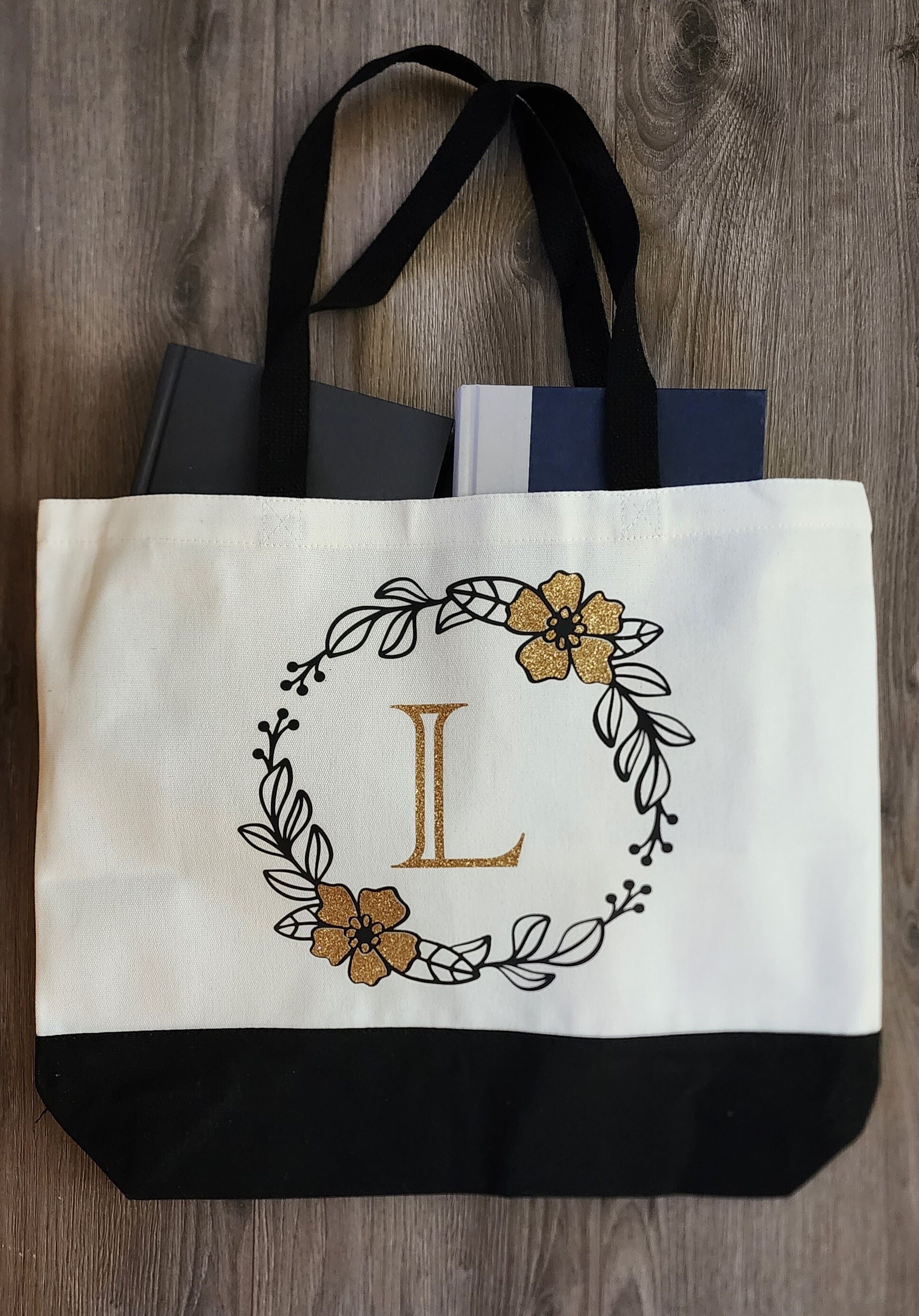 Personalized Monogram Tote Custome Tote Bag College Girl - Etsy
