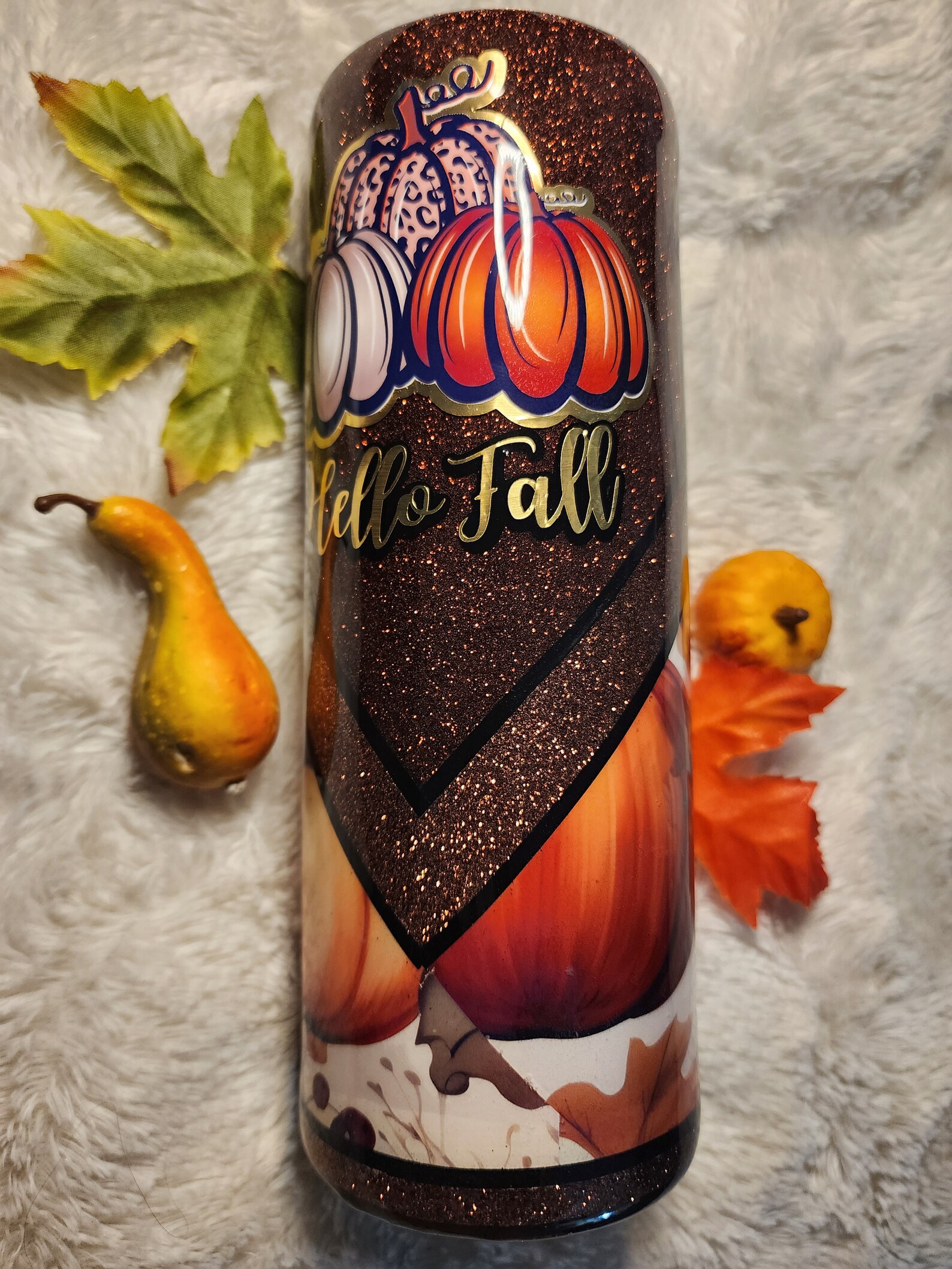 Fall Glitter Pumpkin Epoxy Tumbler: Autumn Ombre Stainless Steel Cup - Etsy