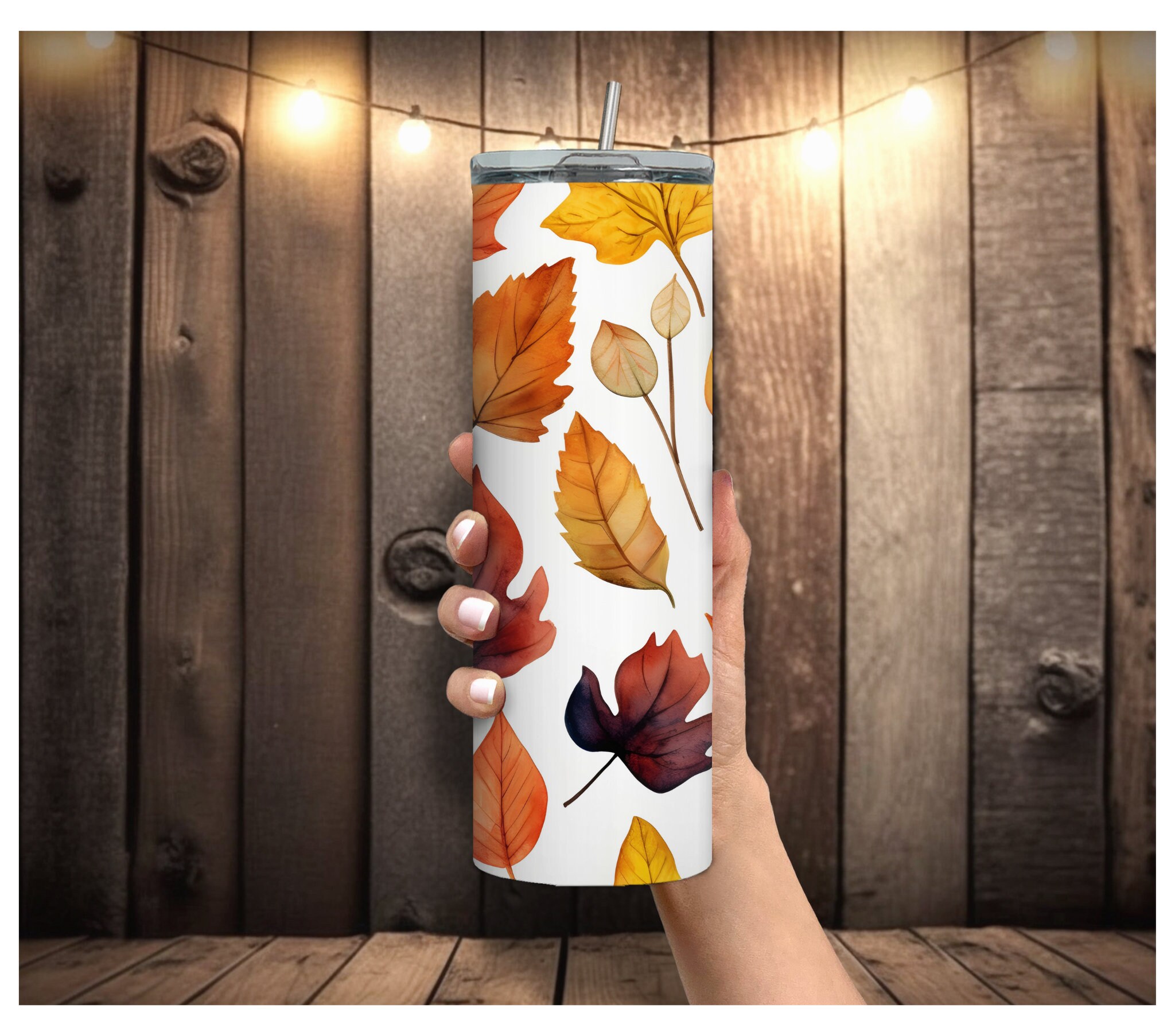 20oz Autumn Leaves Tumbler Fall Leaves Tumbler 20oz Stainless Steel ...