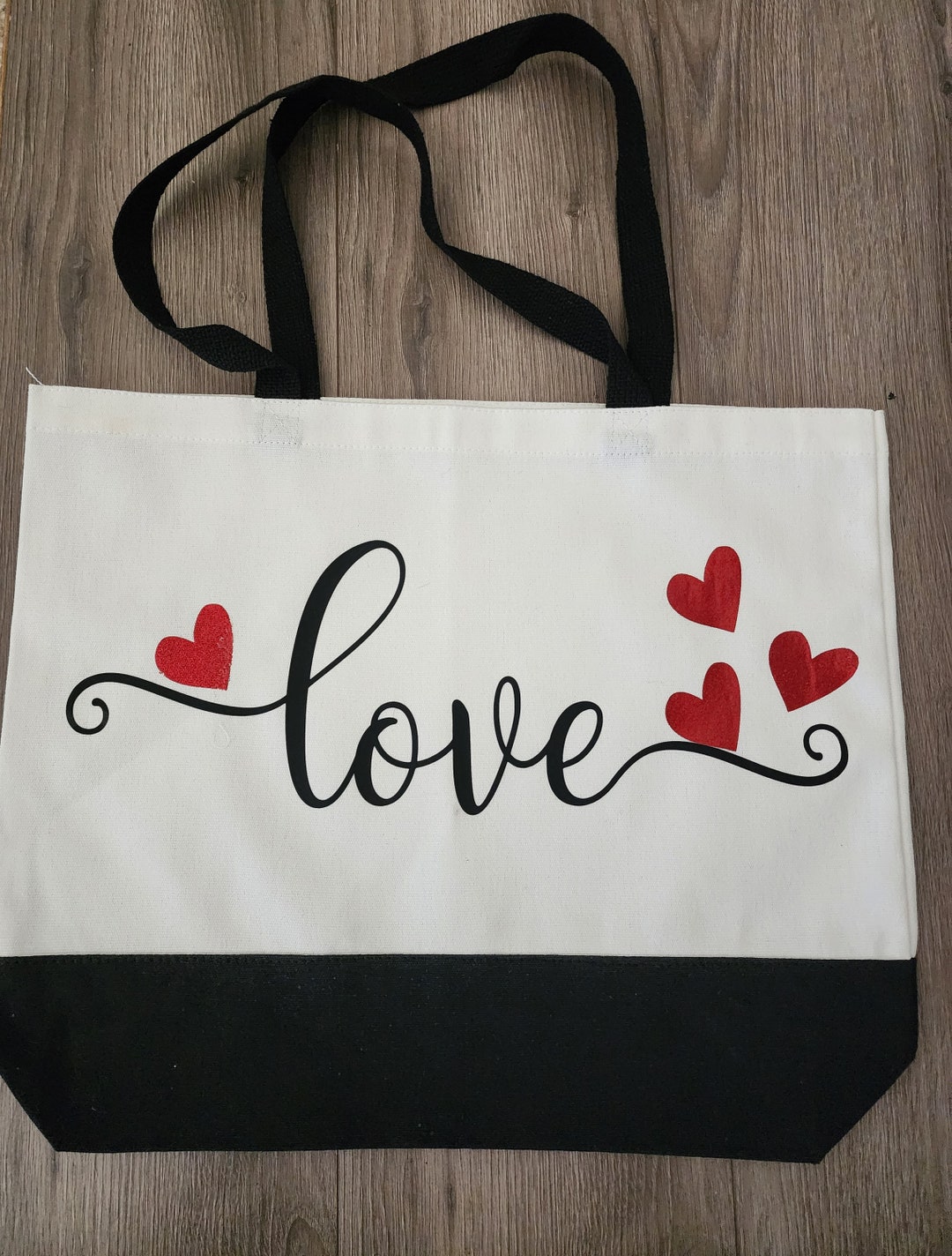 Large Valentine Heart Tote: Love Heart Canvas Bag - Etsy