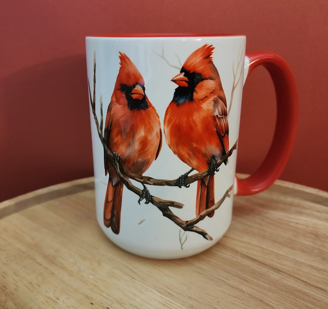 Christmas Cardinals Coffee Mug: Winter Holiday Decor, 15oz - Etsy
