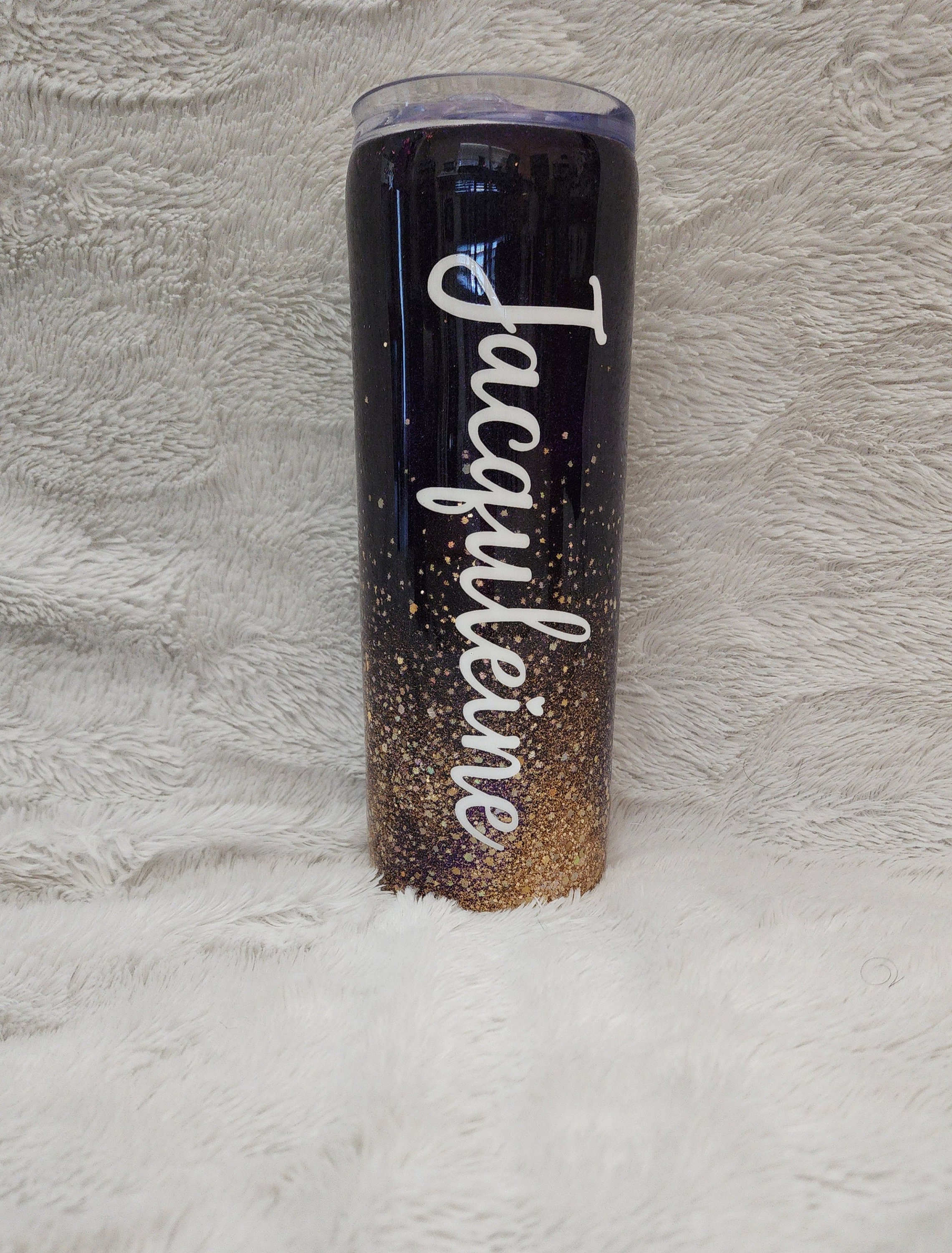 20oz Purple and Gold Ombre Glitter Tumbler Stainless Steel Tumbler ...