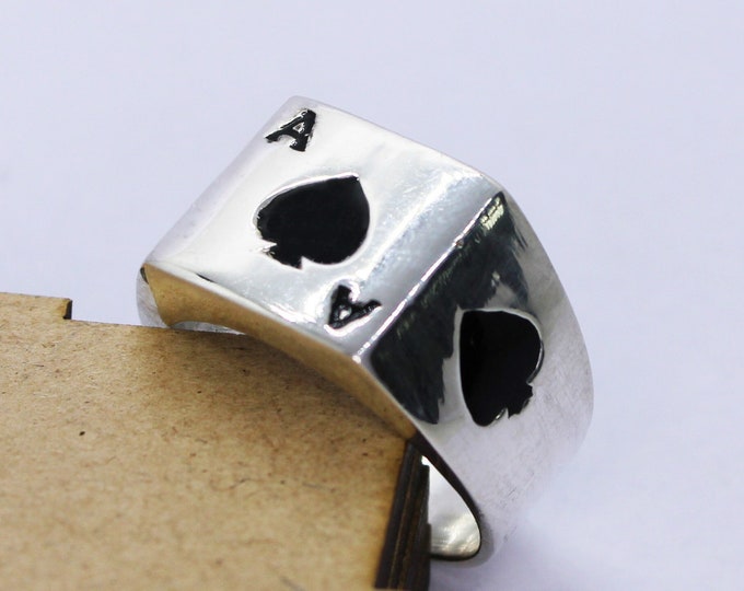 Gold Ace Ring, Ace Card Ring, Ace of Spades Ring, Gold Filled Ring ...