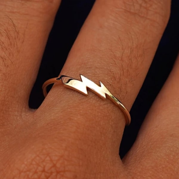 Lightning Bolt Ring - Etsy