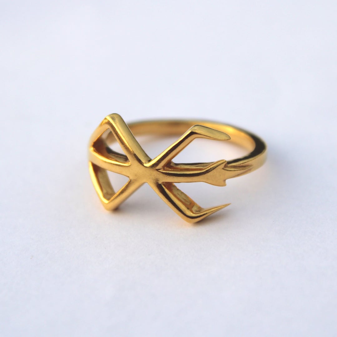 Berserk Inspired Guts Brand of Sacrifice Chunky Silver Anime Ring ...