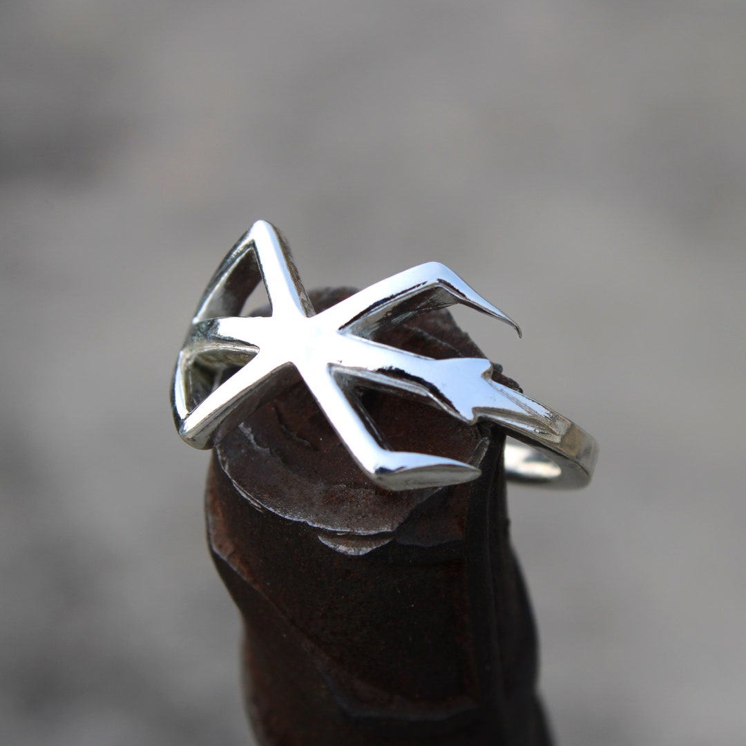 Berserk Inspired Brand of Sacrifice Chunky Silver Anime Ring, Anime ...