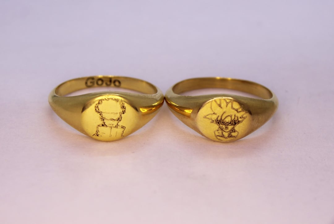 Personalized Photo Ring, Anime Inspired Jewelry, Cosplay Rings, Signet ...