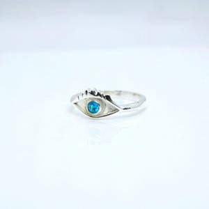 Jujutsu Kaisen Inspired Gojo Six Eyes Ring, Evil Eye Blue Topaz 925 ...