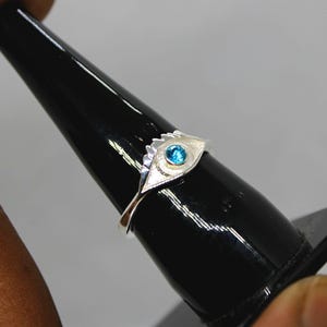 Jujutsu Kaisen Inspired Gojo Six Eyes Ring, Evil Eye Blue Topaz 925 ...