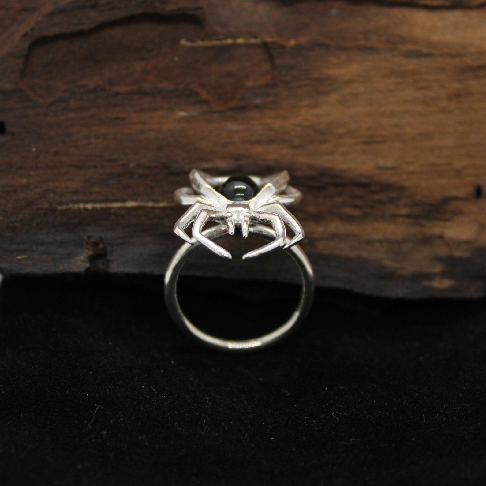 Gothic Spider Ring: Black Onyx, Silver Punk Jewelry - Etsy
