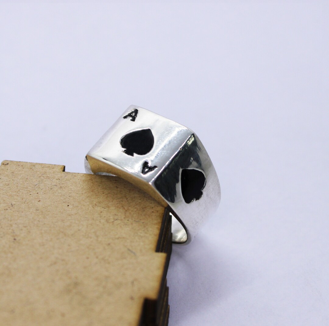 Ace of Spades Ring, Poker Ring, Signet Ace Ring, Statement Ring for ...