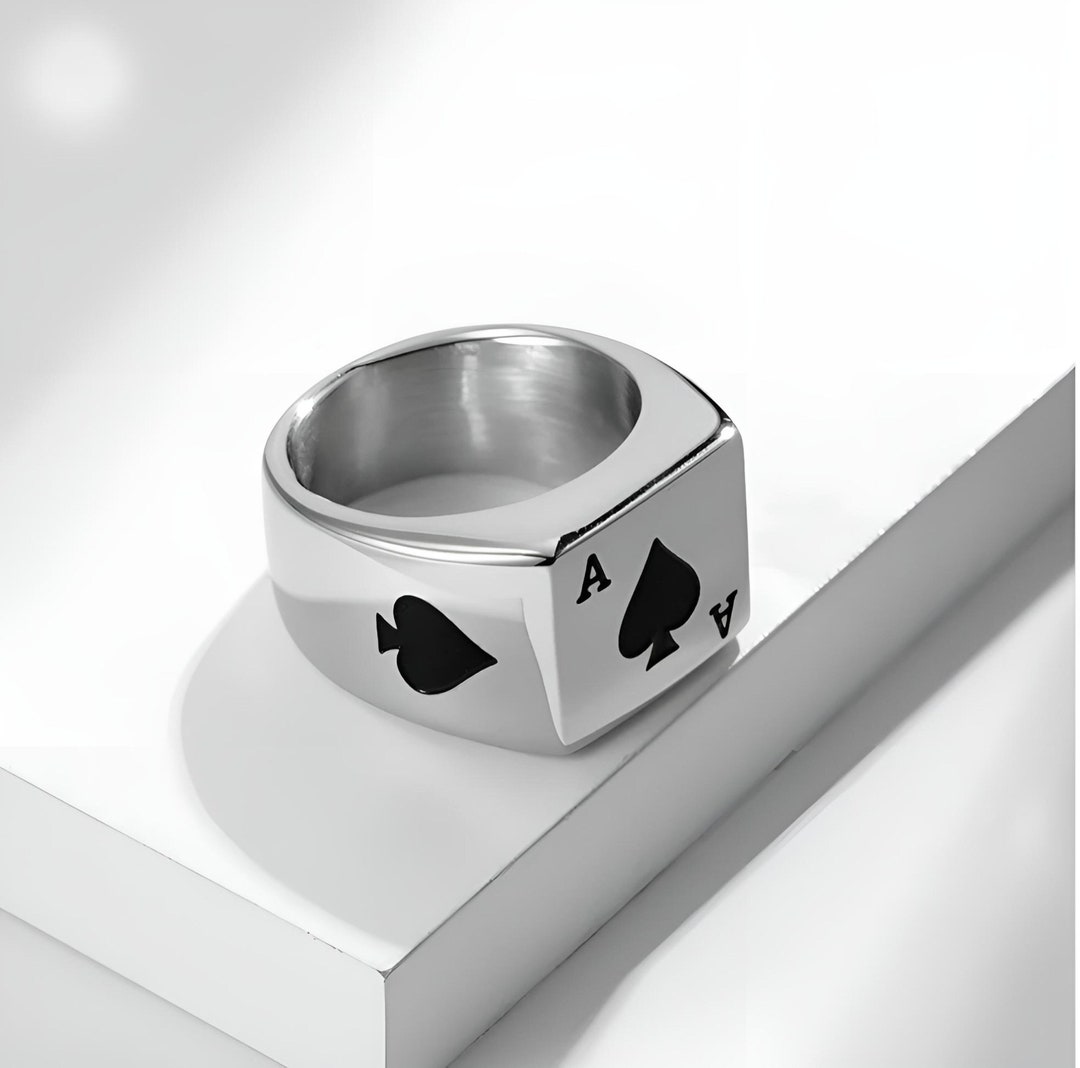 Ace of Spades Ring Ace of Hearts Ring Ace Ring Red Ace Ring - Etsy