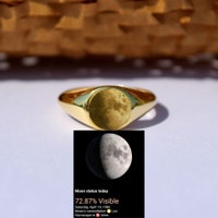 Sterling Silver Crescent Moon Signet Ring: Celestial Engraved Jewelry - Etsy
