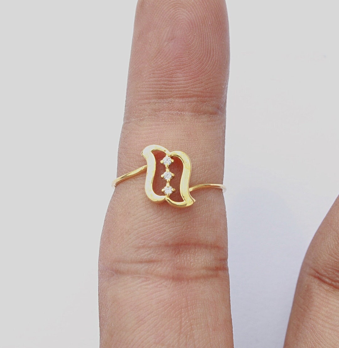 Rhombus Diamond Light Weight Ring: Dainty Geometric Wedding Band, 925 ...