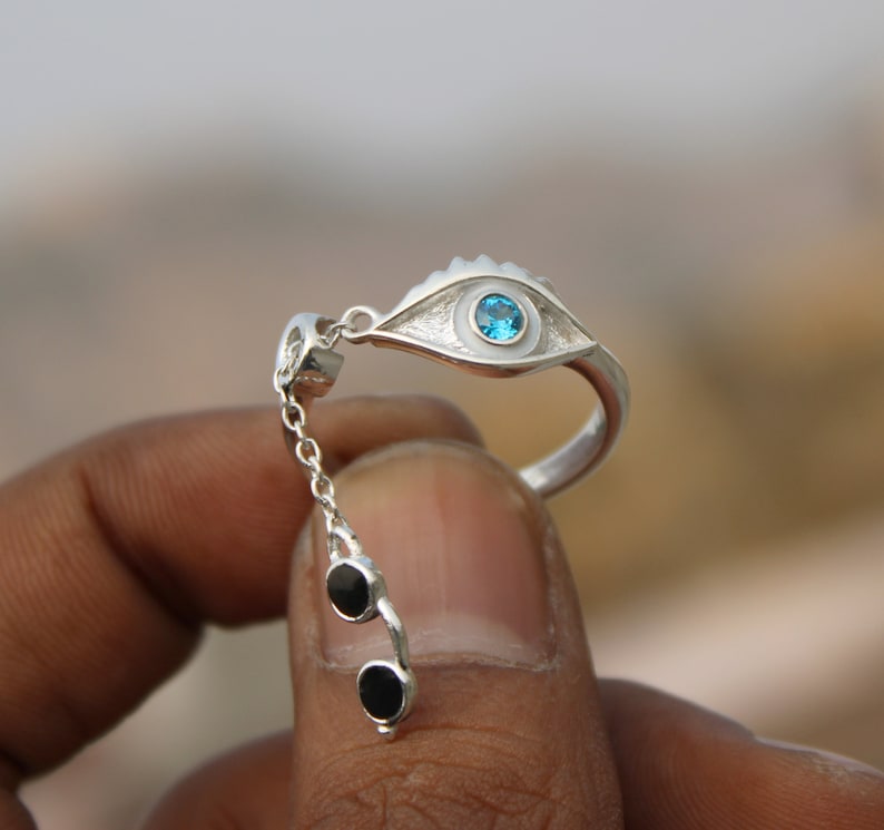 Gojo Blue Eye Ring: Jujutsu Kaisen Anime Inspired Silver Jewelry - Etsy