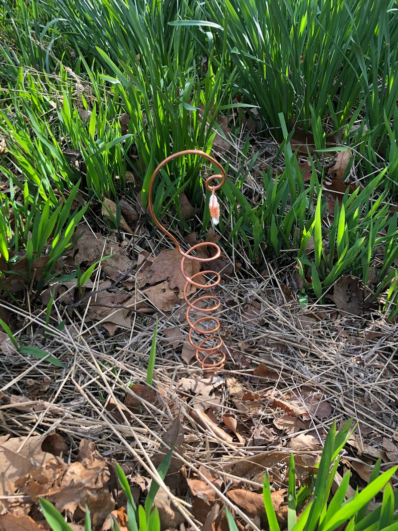 Large Copper and Quartz Electro Culture Rod | Garden Art | Copper and ...