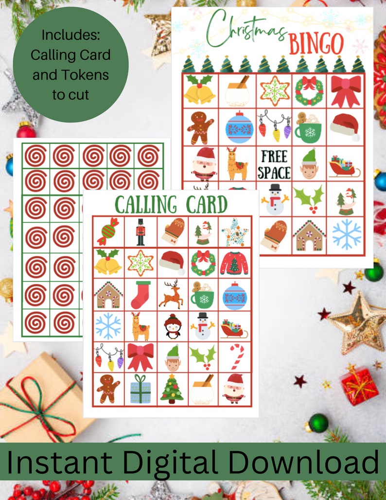30 Christmas Bingo Cards Digital Download, Instant Download, Printable ...
