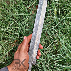 Damascus Steel Custom Handmade Feather Pattern Blank Blade 14 for Knife ...