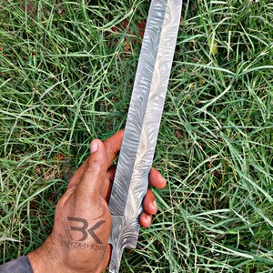 Damascus Steel Custom Handmade Feather Pattern Blank Blade 14 for Knife ...
