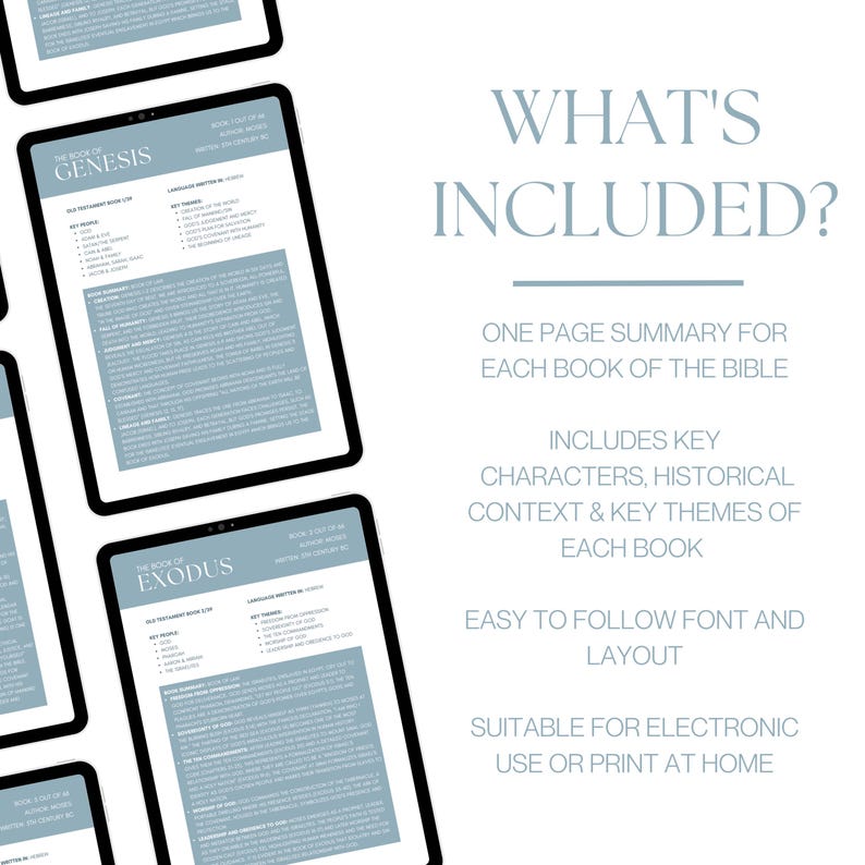 Digital Bible Summary Guide: Printable Study of All 66 Books (A4 PDF ...