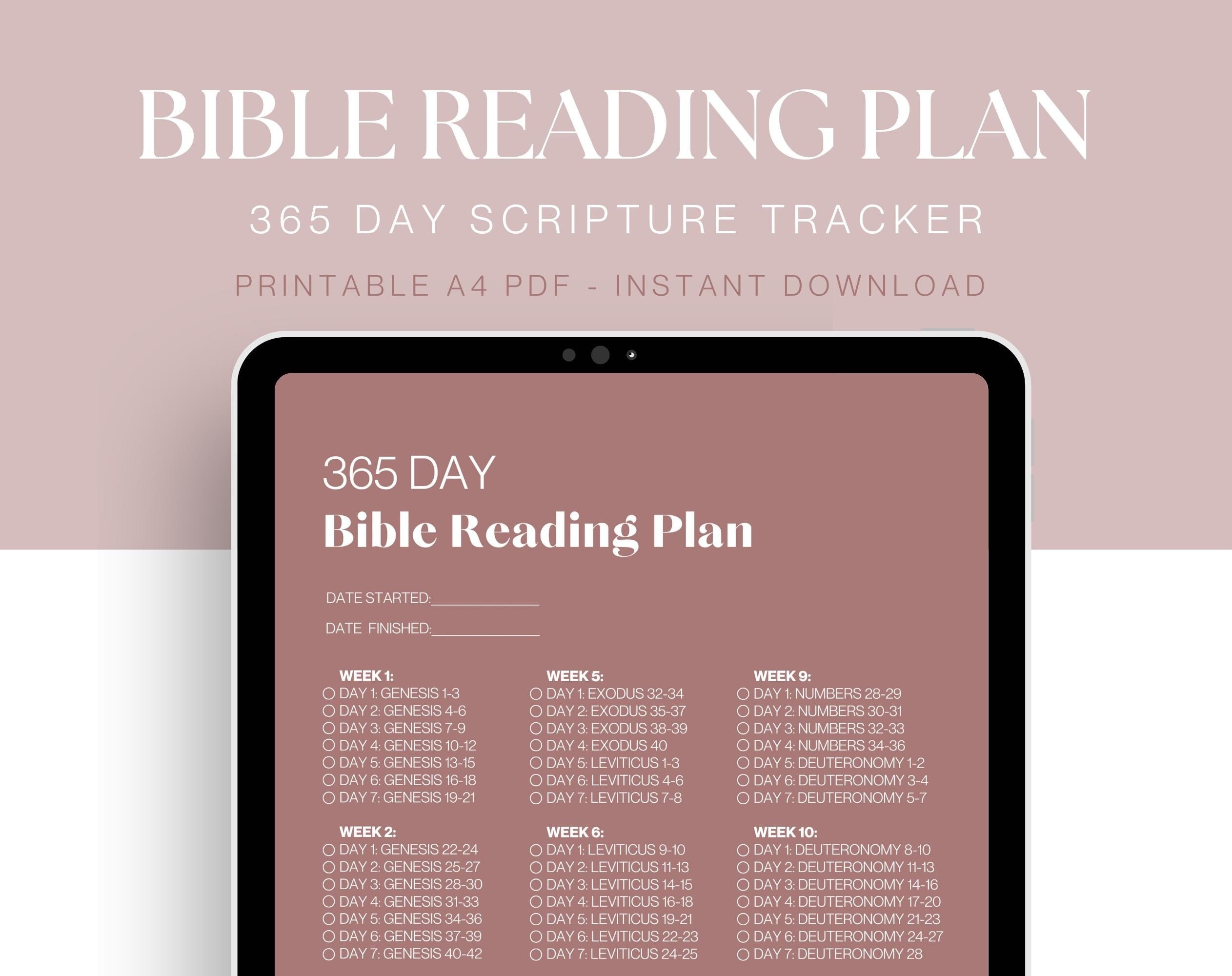 Bible Reading Plan, Chronological Bible Study Guide, 365 Day Bible ...