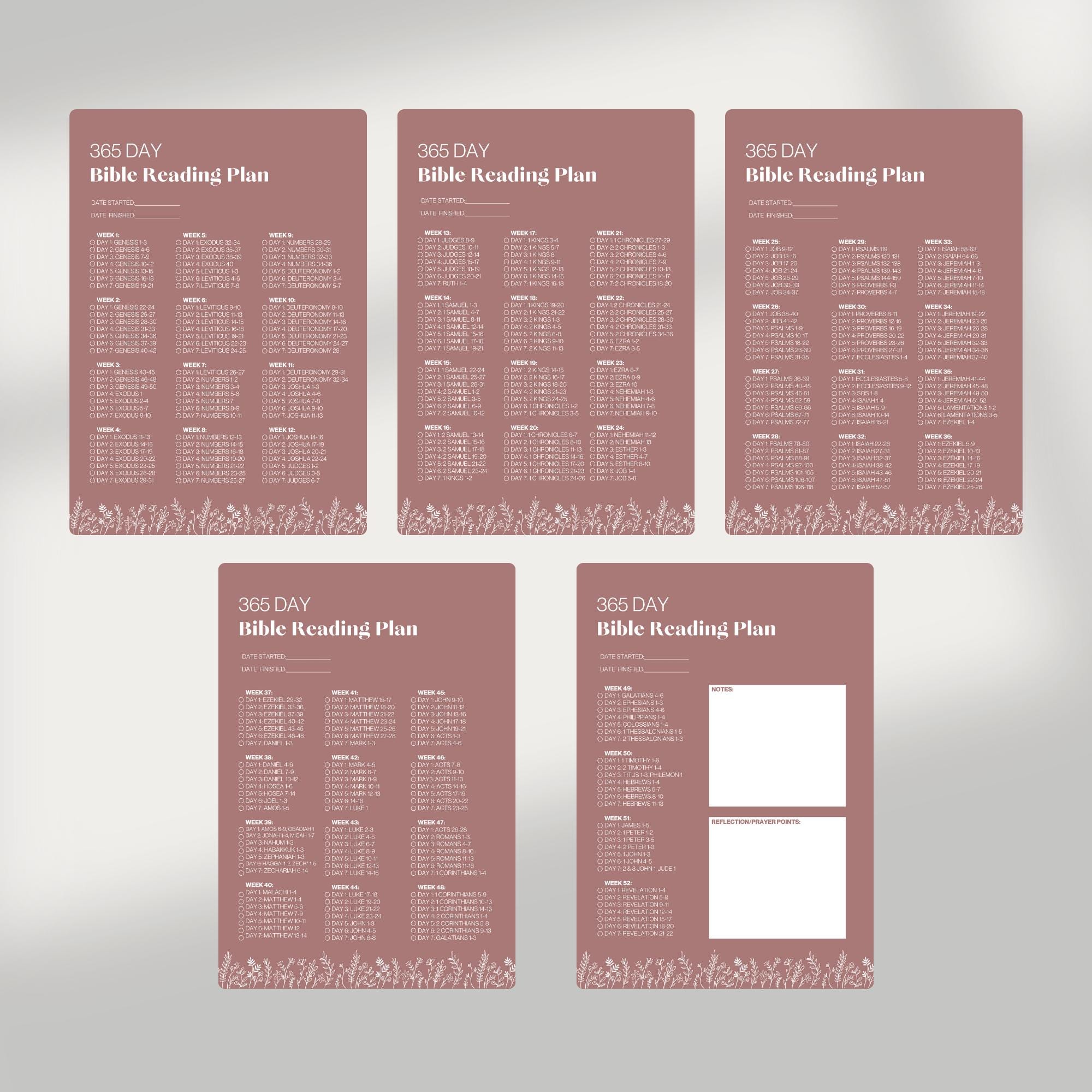 Bible Reading Plan, Chronological Bible Study Guide, 365 Day Bible ...