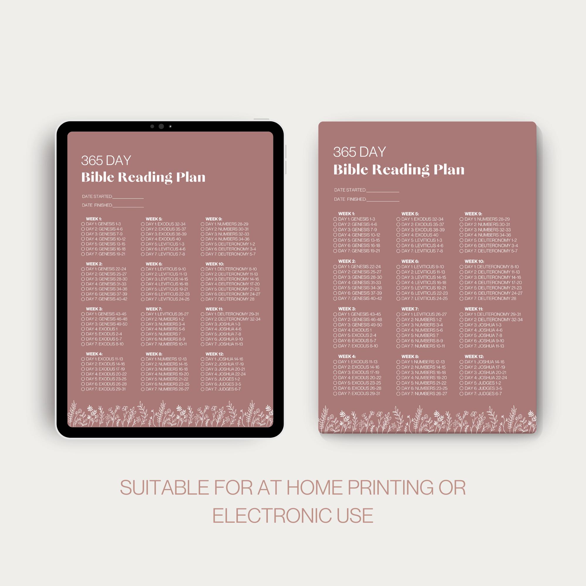 Bible Reading Plan, Chronological Bible Study Guide, 365 Day Bible ...