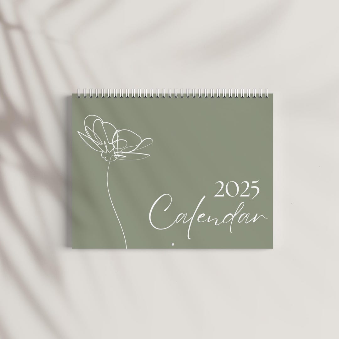 2025 Wall Calendar - Minimalist Floral Wall Calendar, Botanical Wall ...