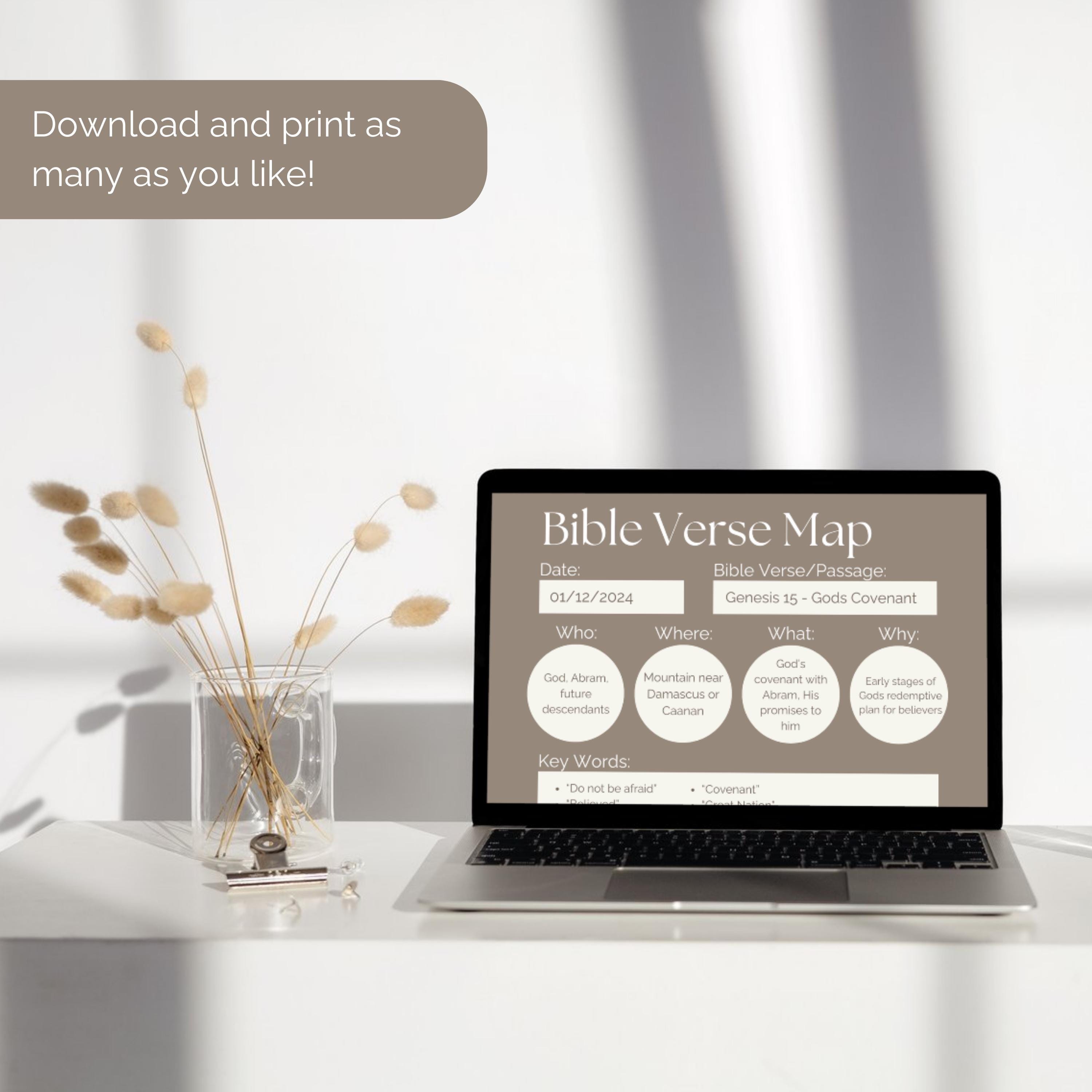 Bible Verse Mapping Printable, Verse Map, Bible Study Bundle, Bible ...