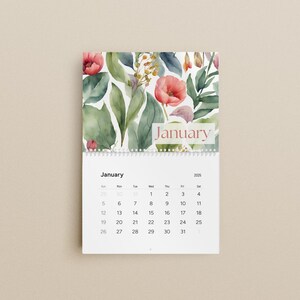 2025 Wall Calendar - Botanical Watercolour Floral, Floral Wall Calendar ...