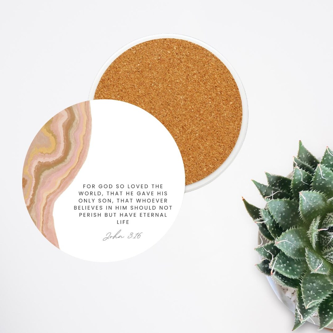 Christian Biblical Ceramic Coaster, Bible Verse Home Decor, Scripture ...