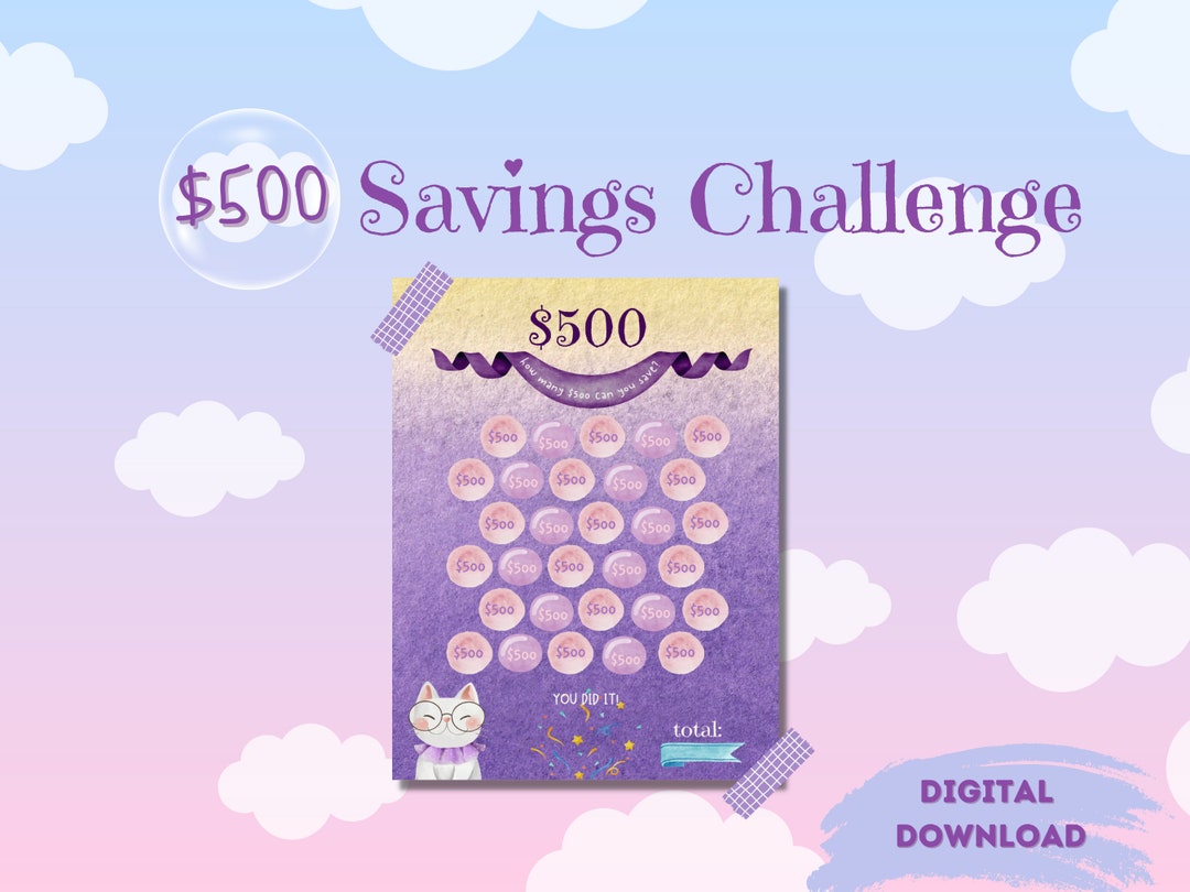 A 500 Dollar Weekly Savings Challenge - Etsy