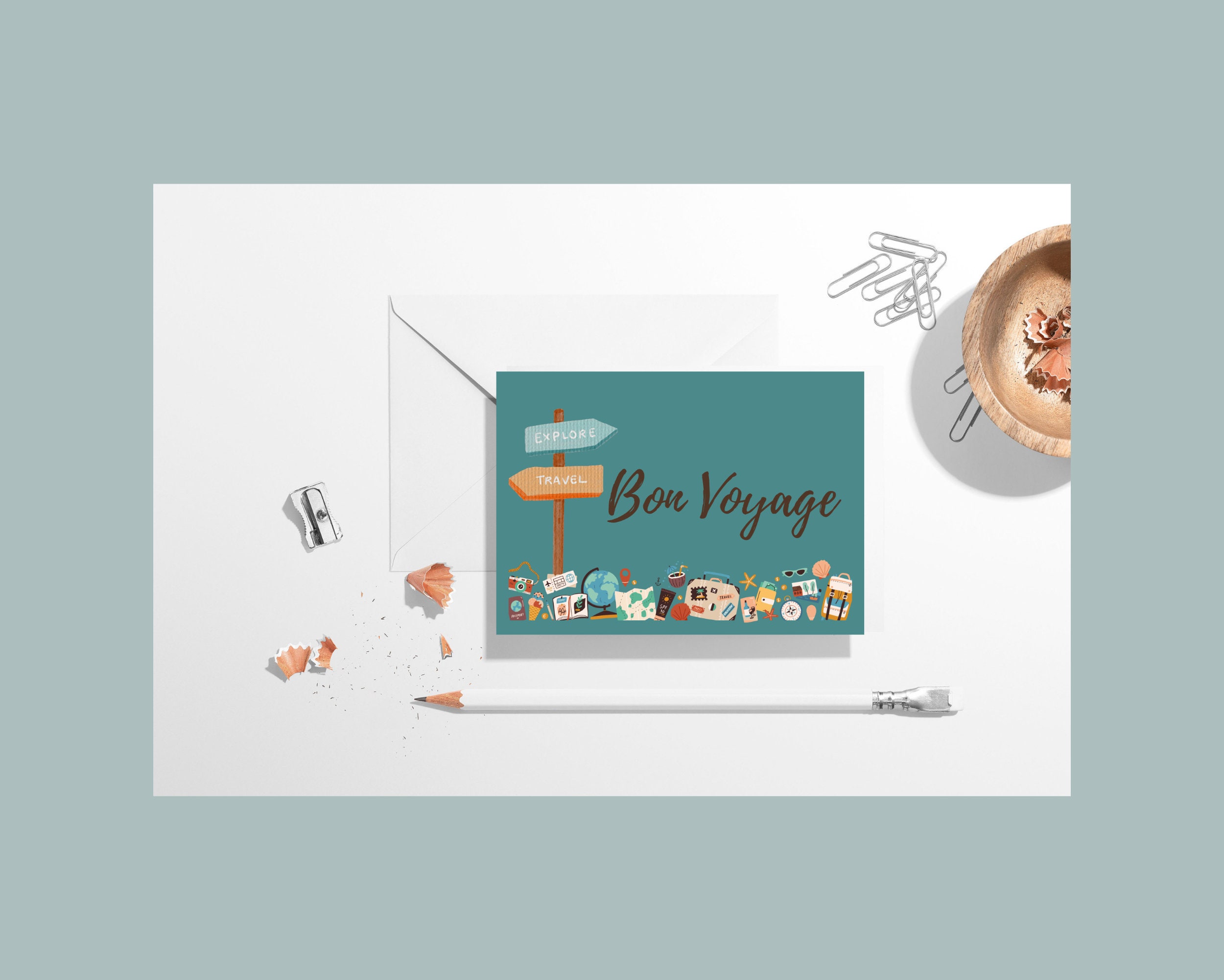 Bon Voyage Greeting Card, Instant Download, Printable or Digital ...