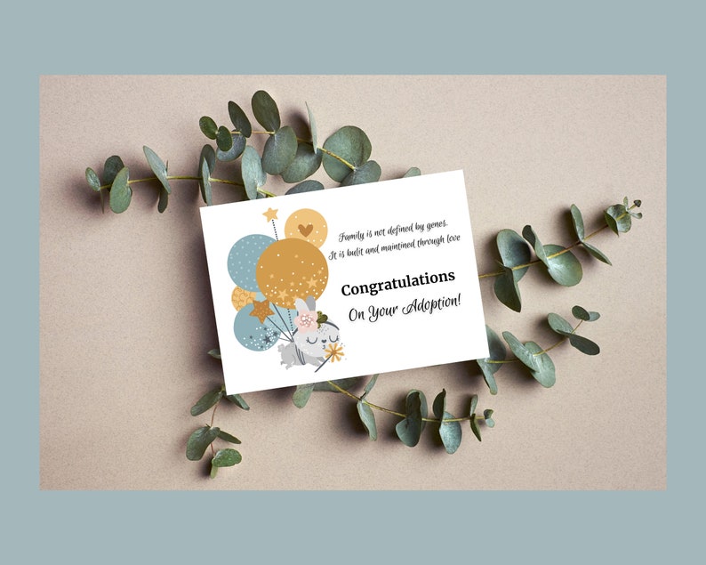Adoption Card, Printable, Congratulations on Adoption, Child Adoption ...