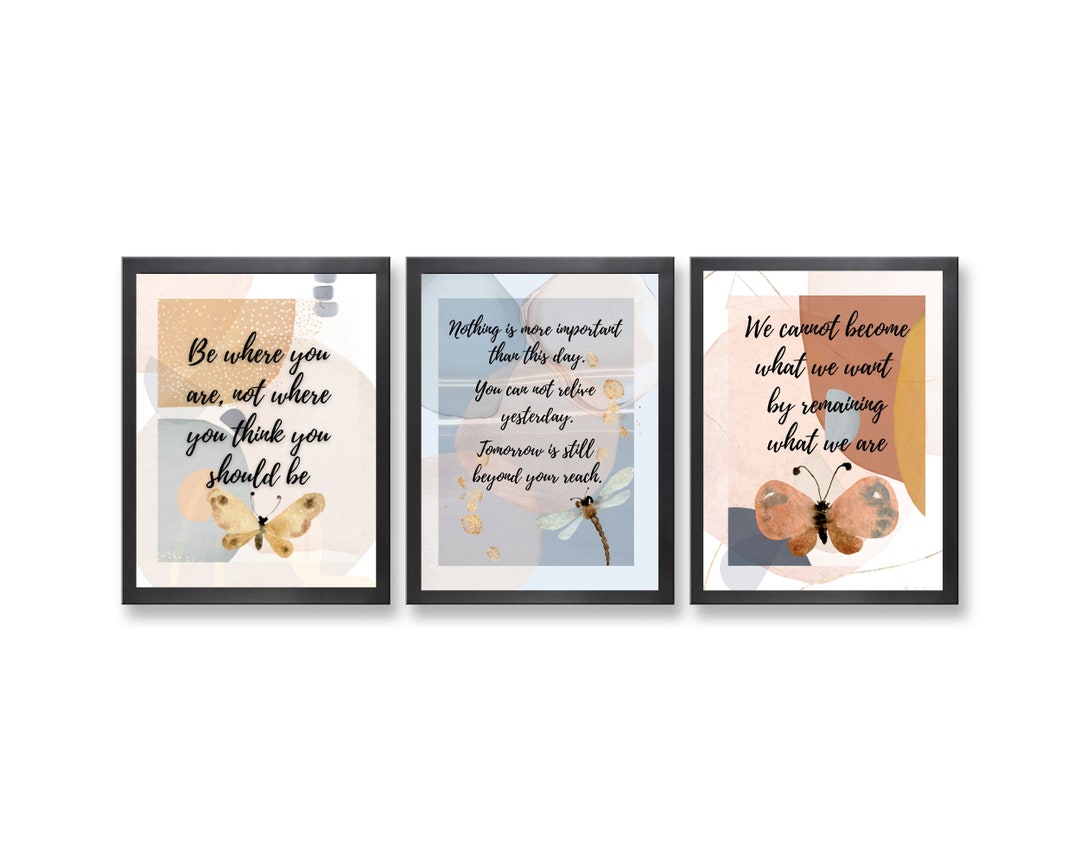 Printable Manifestation Wall Decor, Mindfulness Quotes, Set of 3 ...