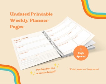 Printable Undated Daily Planner Pages Digital Download Creative Brain ...