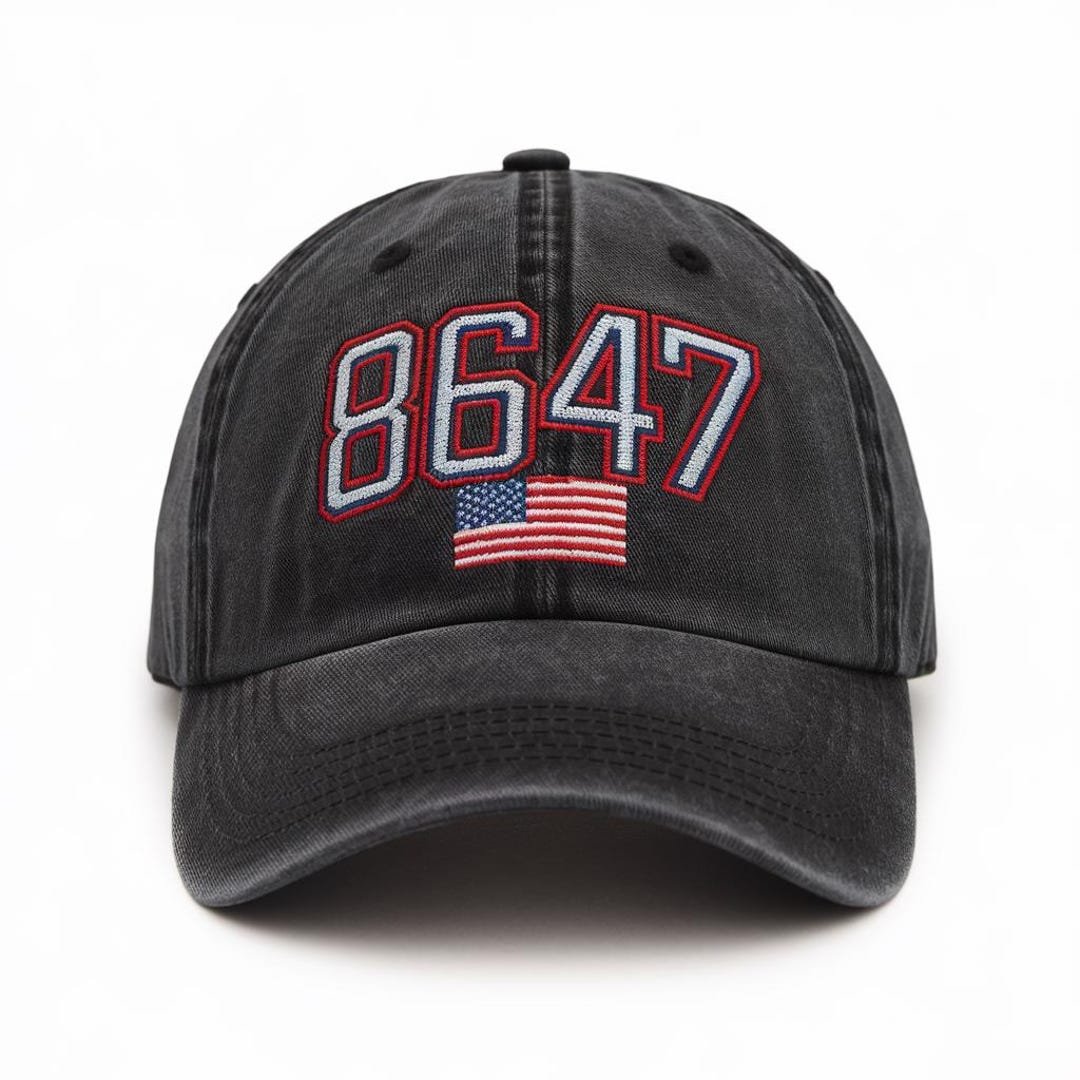 Embroidered FDT Washed Cap, Political Gift, 8647 Embroidered Hat, Funny ...