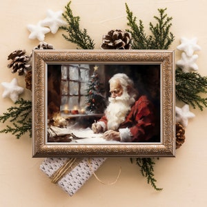 Letter From Santa Canvas, Poster Vintage Christmas Wall Art Christmas ...