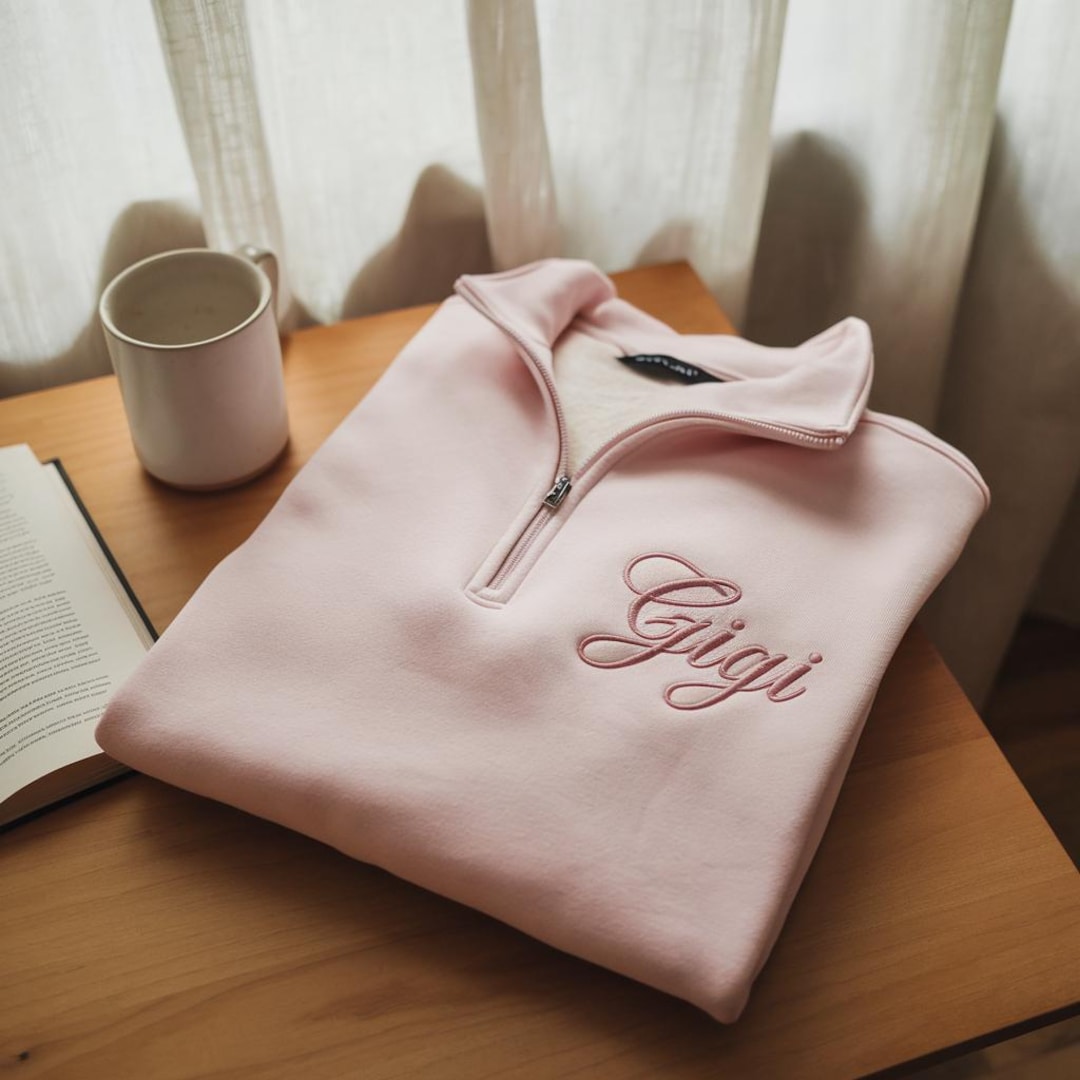 Embroidered Gigi Quarter Zip Sweatshirt: Grandma Gift, Mother's Day ...