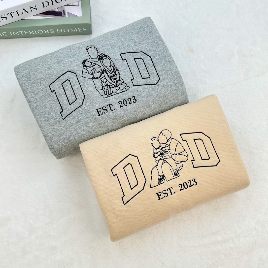 Custom Dad Embroidery Sweatshirt Embroidered Dad Sweatshirt With Kids ...