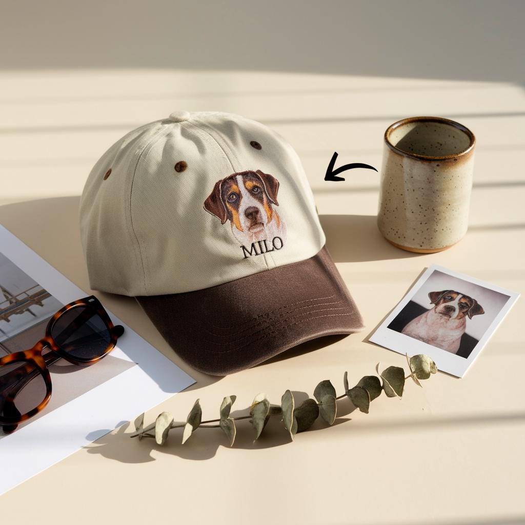 Custom EMBROIDERED Pet Hat Using Pet Photo Personalized Dog Hat Custom ...