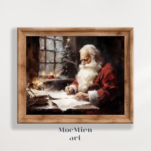 Letter From Santa Canvas, Poster Vintage Christmas Wall Art Christmas ...