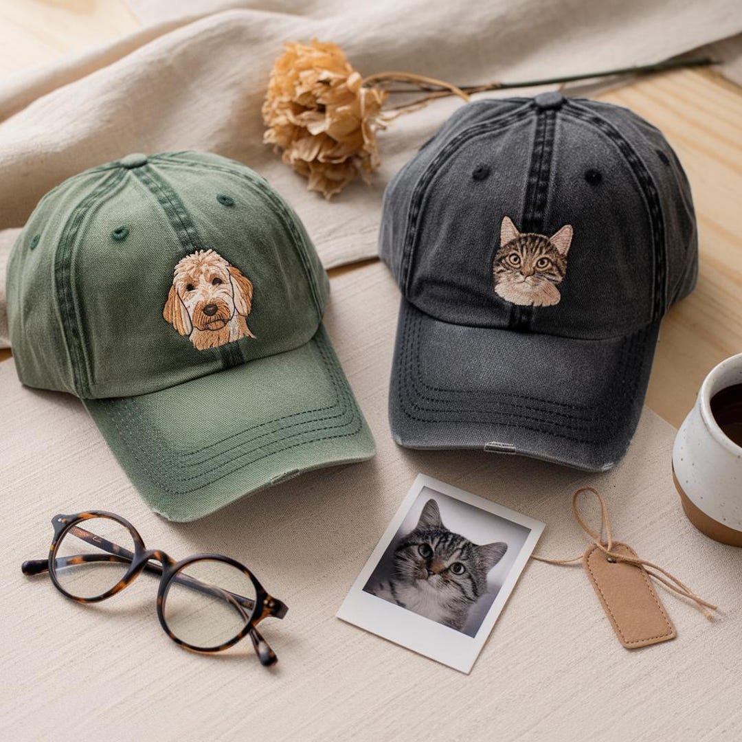 Custom EMBROIDERED Pet Hat Using Pet Photo Personalized Dog Hat Custom ...