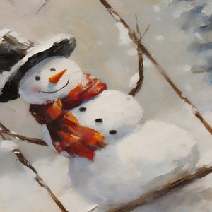 Nostalgia Snowman Canvas, Poster Vintage Christmas Wall Art Snowman on ...