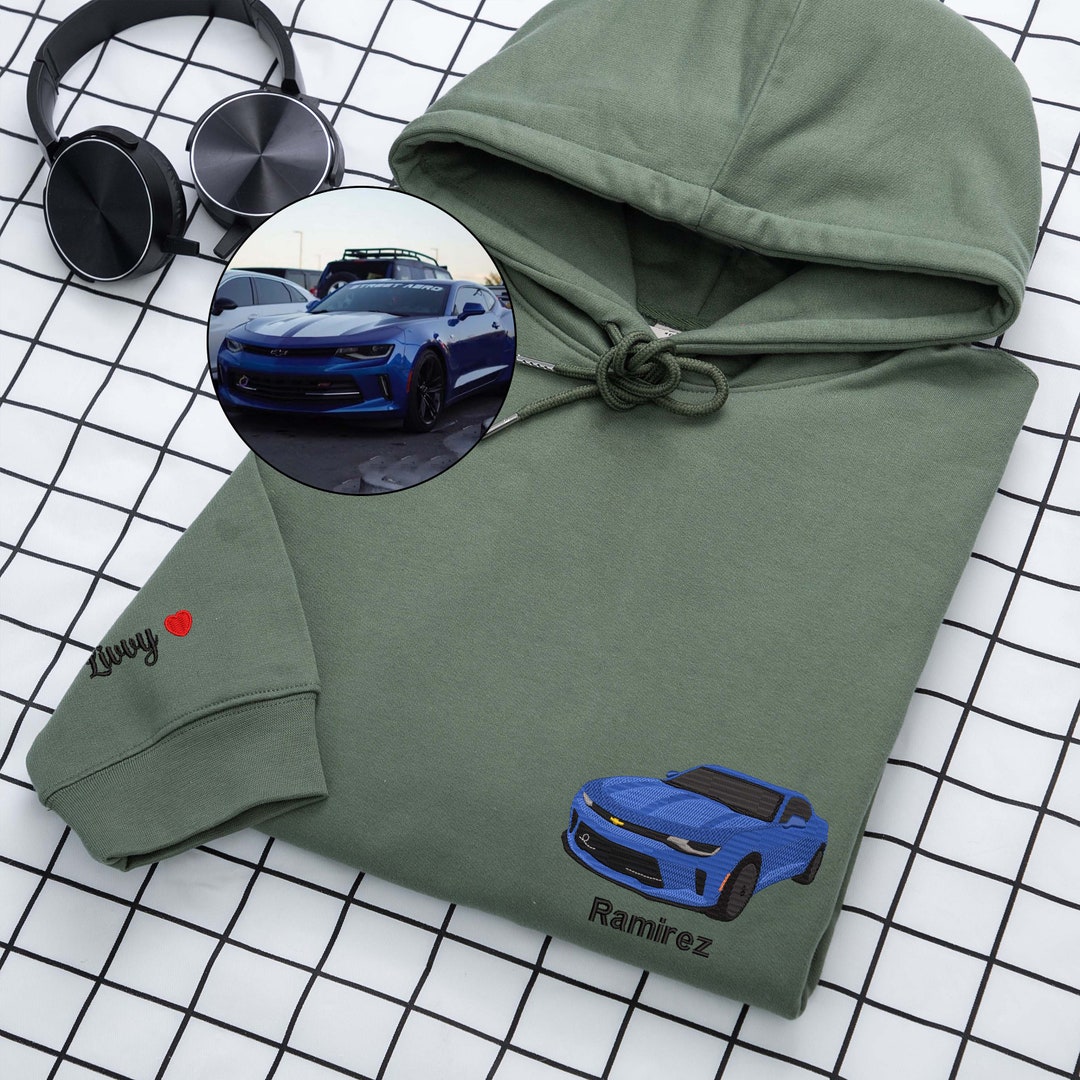 Custom Car Embroidered Sweatshirt Car Lovers Hoodie Car Embroidered ...