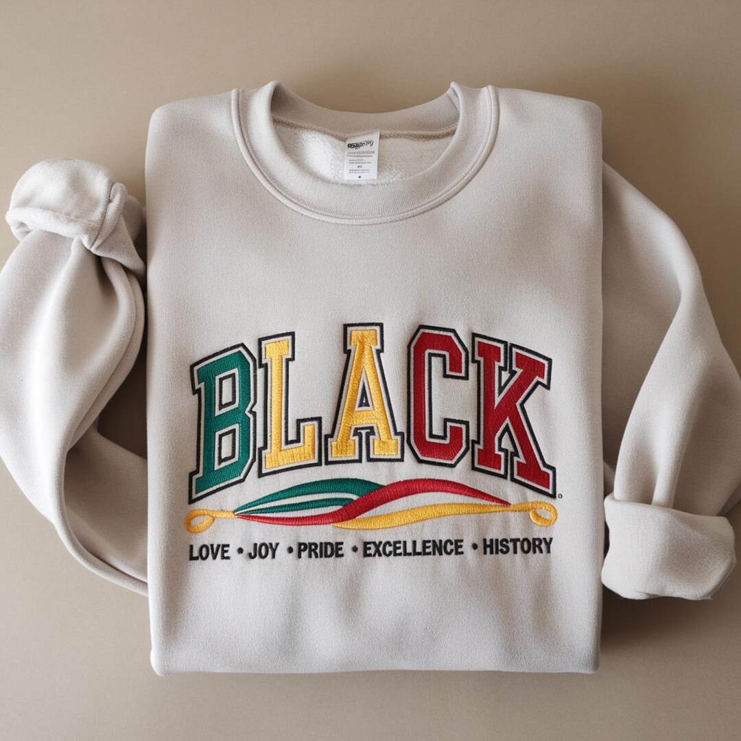 Embroidered Black Lives Matter Sweatshirt, Black History Month Shirt ...