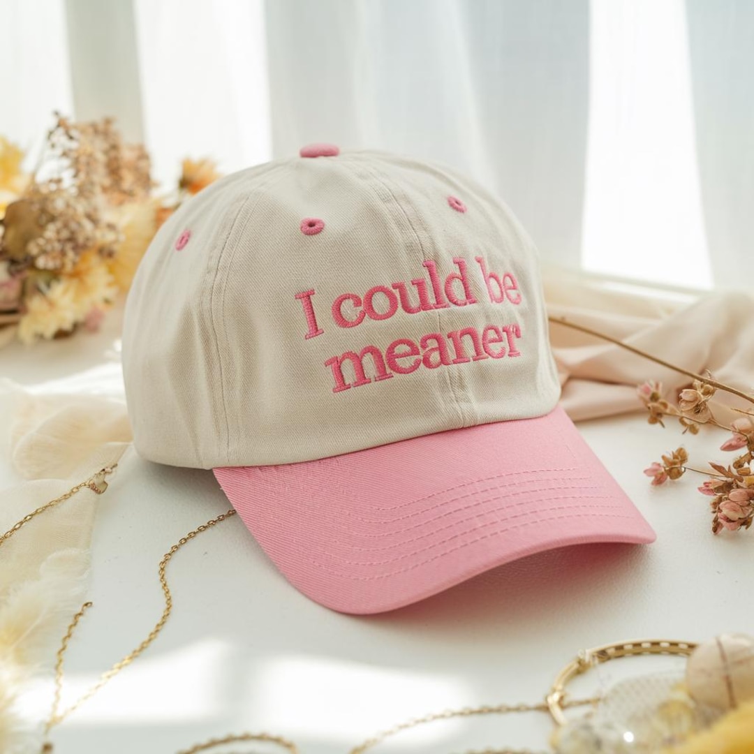 Embroidered I Could Be Meaner Baseball Hat, Spicy Attitude Baseball Hat ...