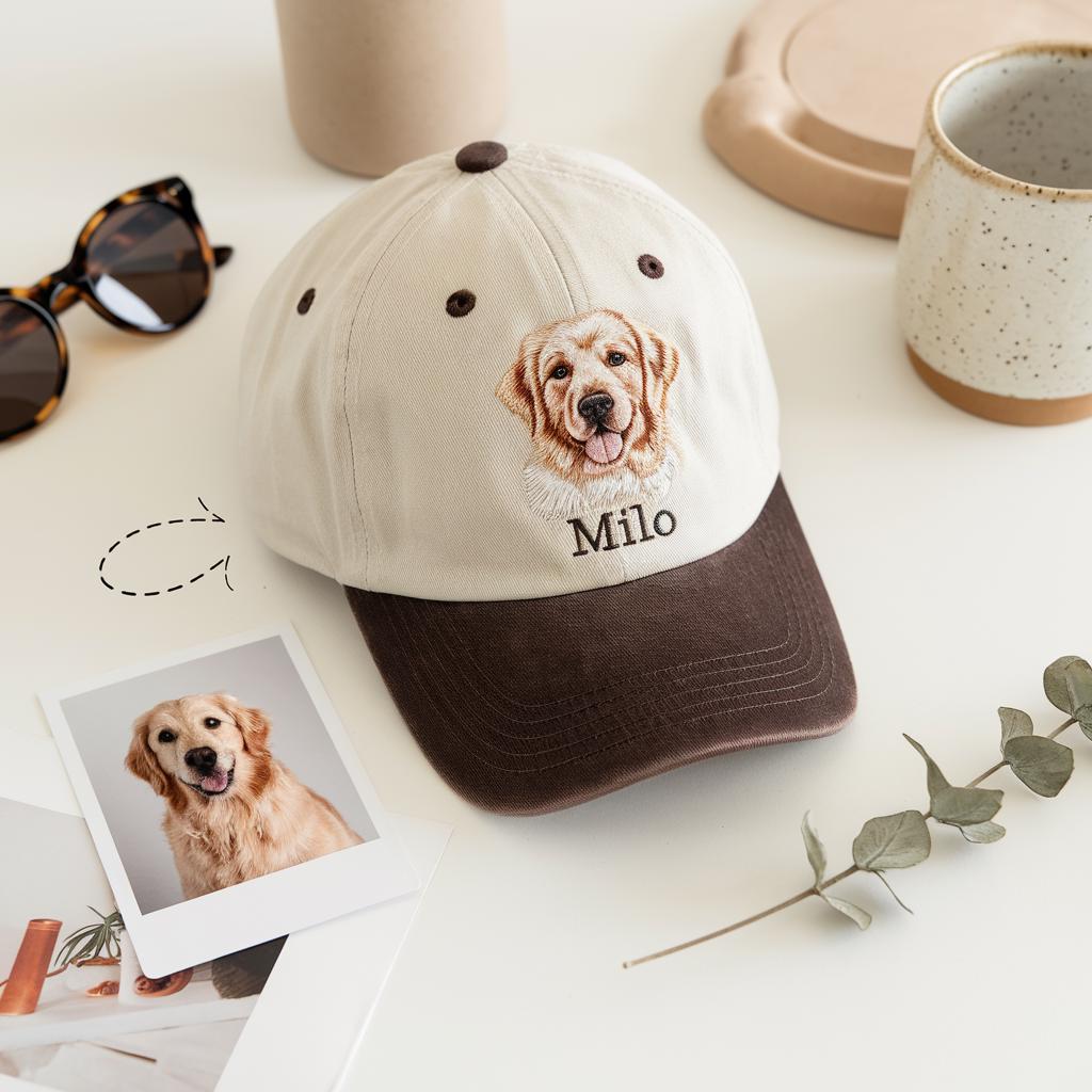 Custom EMBROIDERED Pet Hat Using Pet Photo Personalized Dog Hat Custom ...