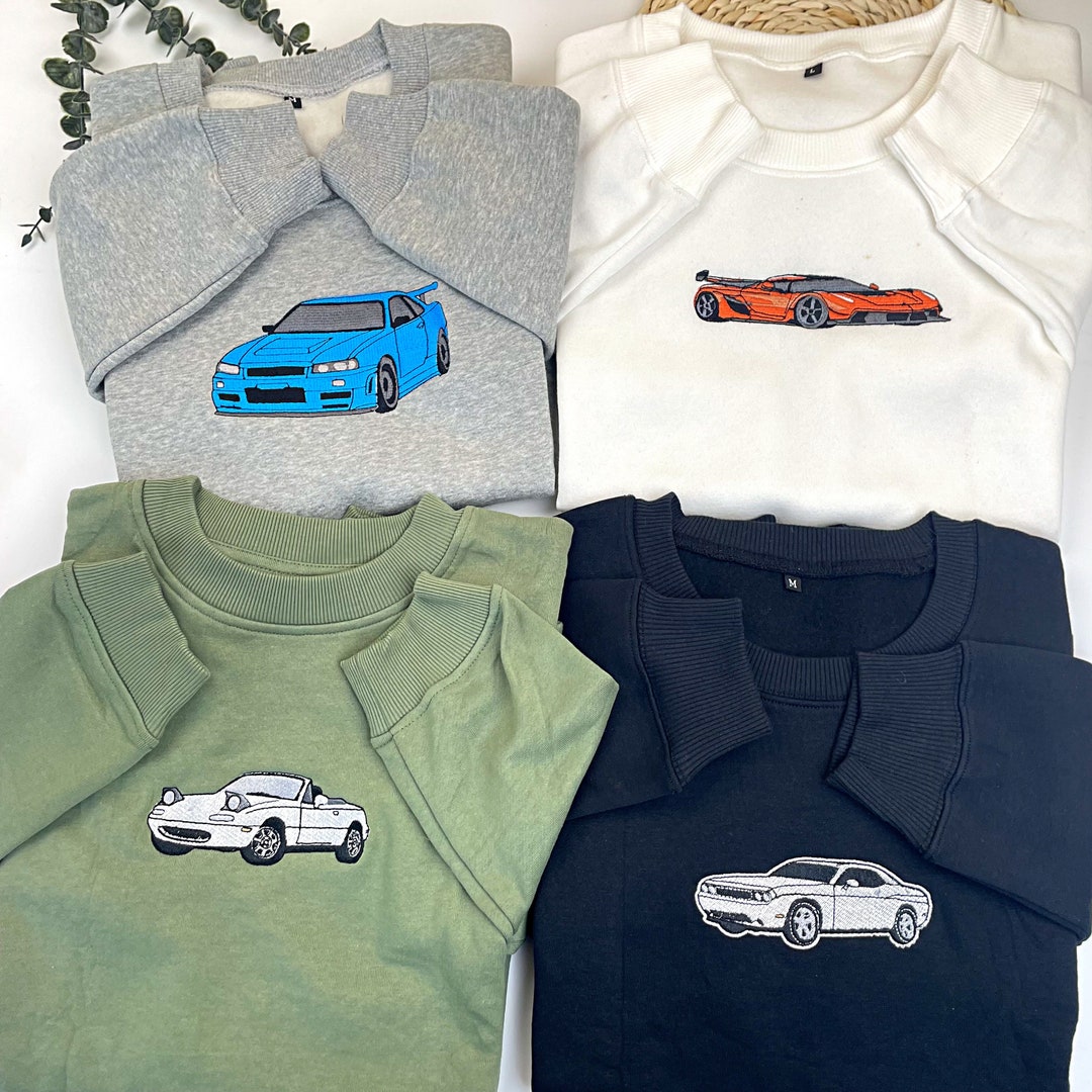 Custom Embroidered Car Sweatshirt Custom Car Hoodie Custom Car T Shirt ...